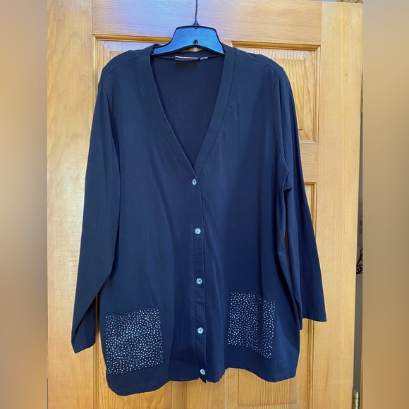 Quacker Factory | Sweaters | Sparkle Withrhinestone Pockets Buttons ...